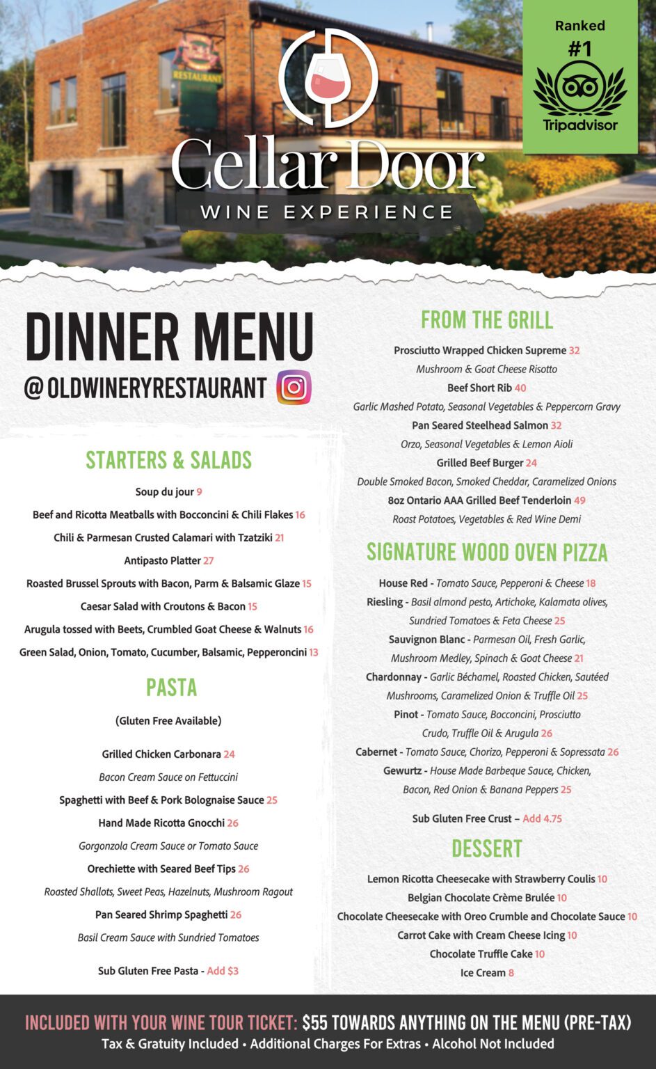 Dinner Tour – Cellar Door Wine Experience